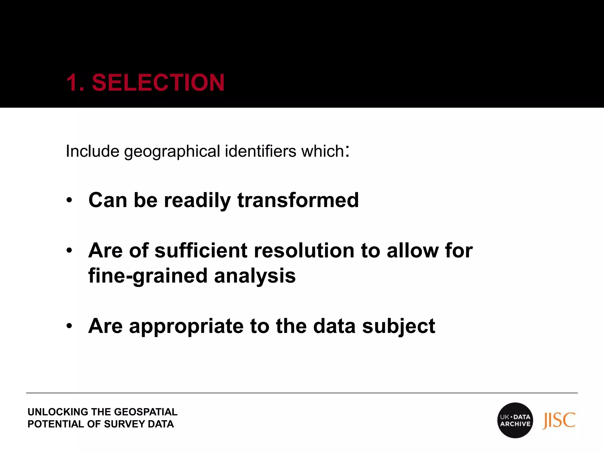 Unlocking the geospatial potential of survey data | PPTX