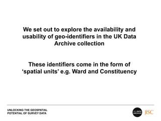 Unlocking the geospatial potential of survey data | PPTX