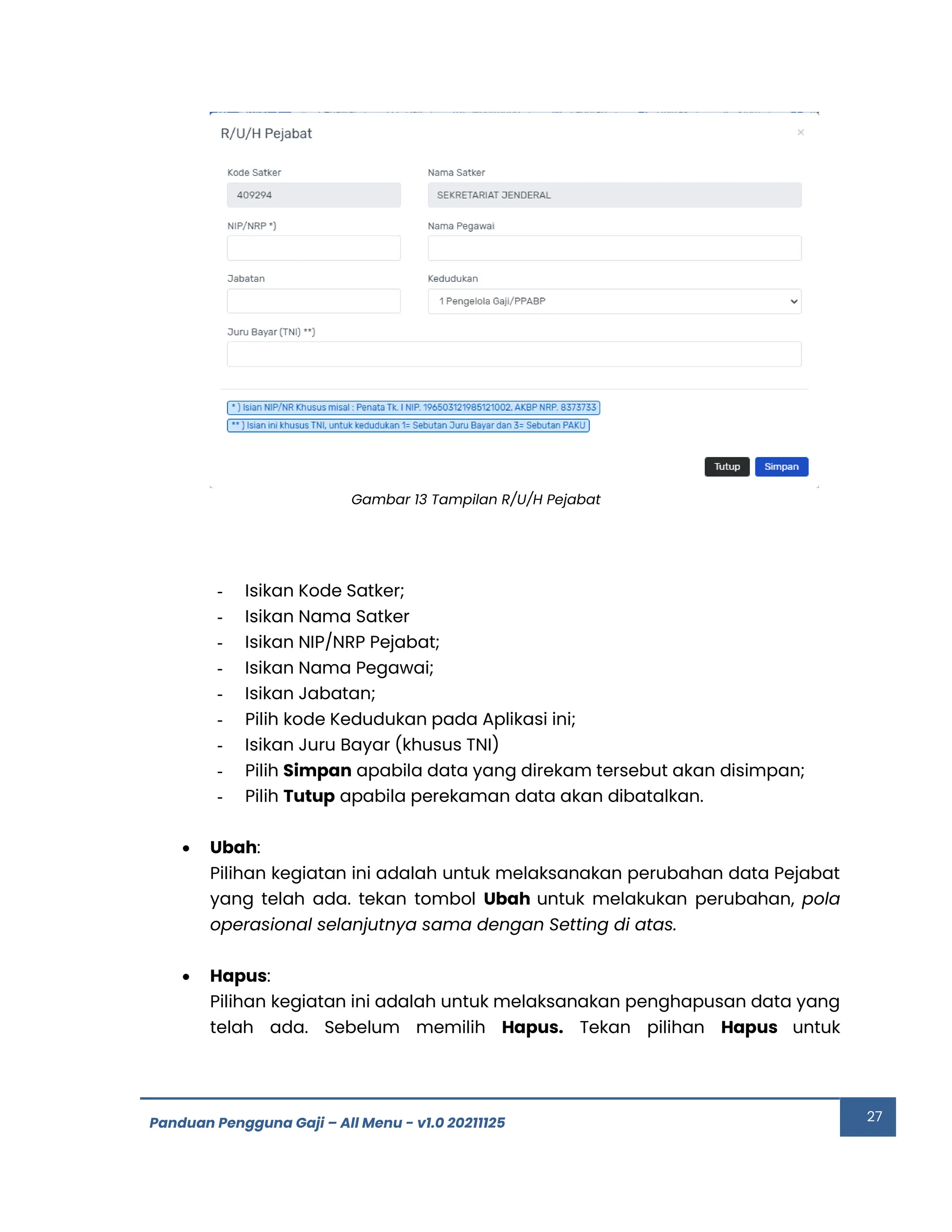 Aplikasi GAJIWEB Kemenkeu Untuk SATKER_v1.0 | PDF