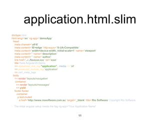 Ruby on Rails + AngularJS + Twitter Bootstrap | PPT
