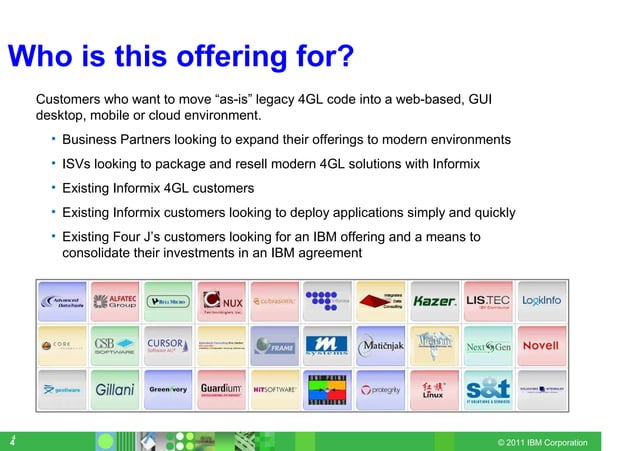 Ugif 04 2011 ibm informix genero offering v12 | PPT