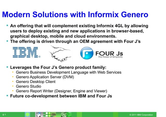 Ugif 04 2011 ibm informix genero offering v12 | PPT