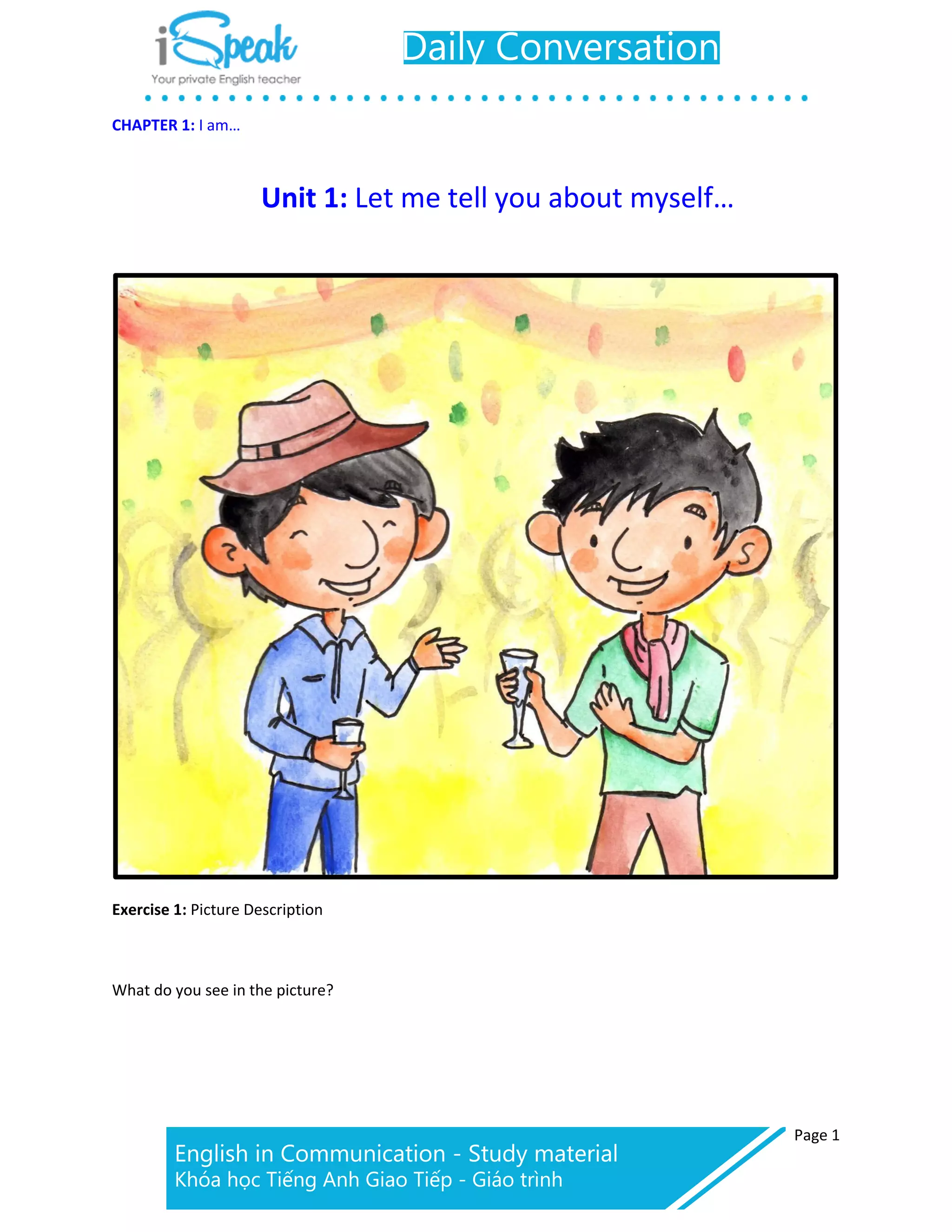 Chapter 1 unit 1. let me tell you about myself... | PDF