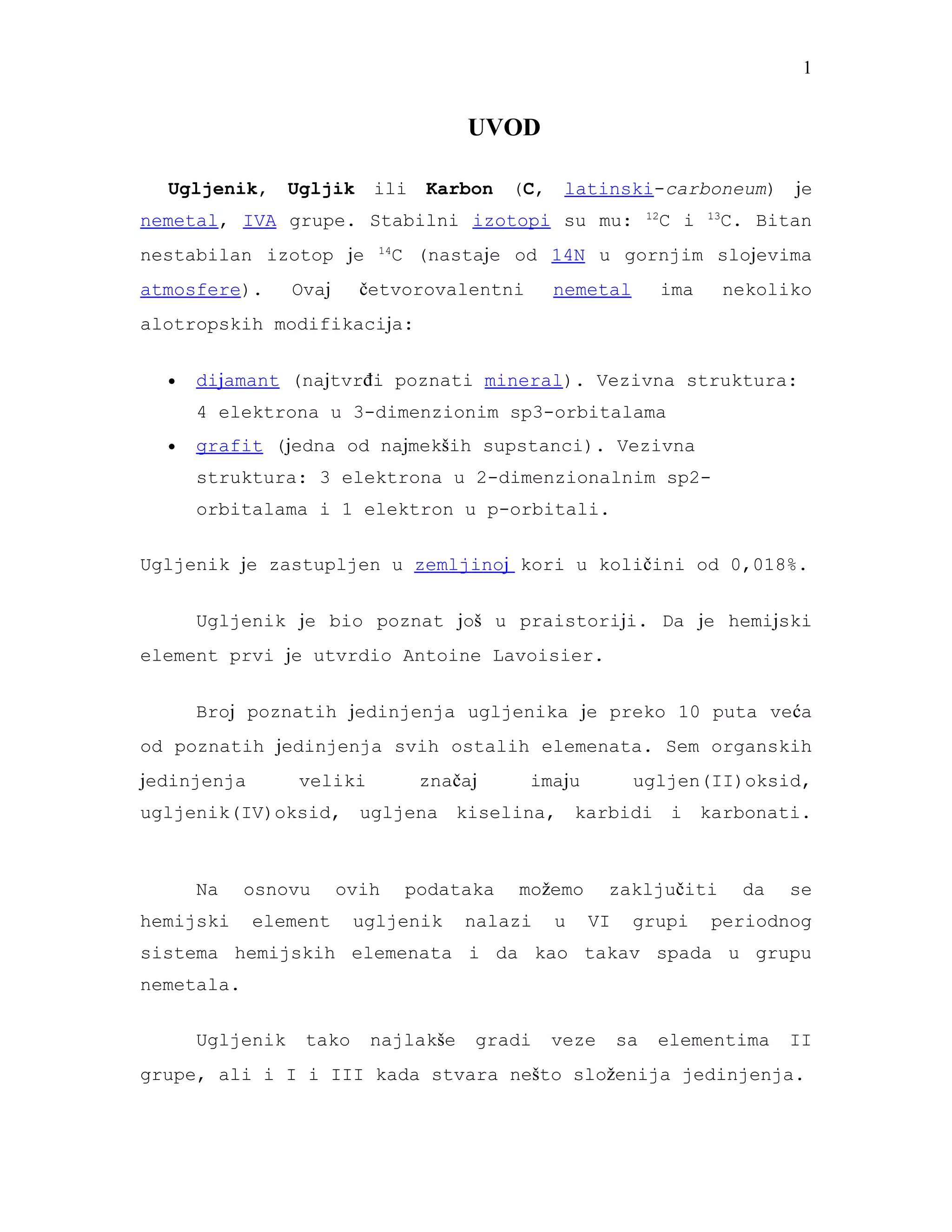 Ugljenik hemija | PDF