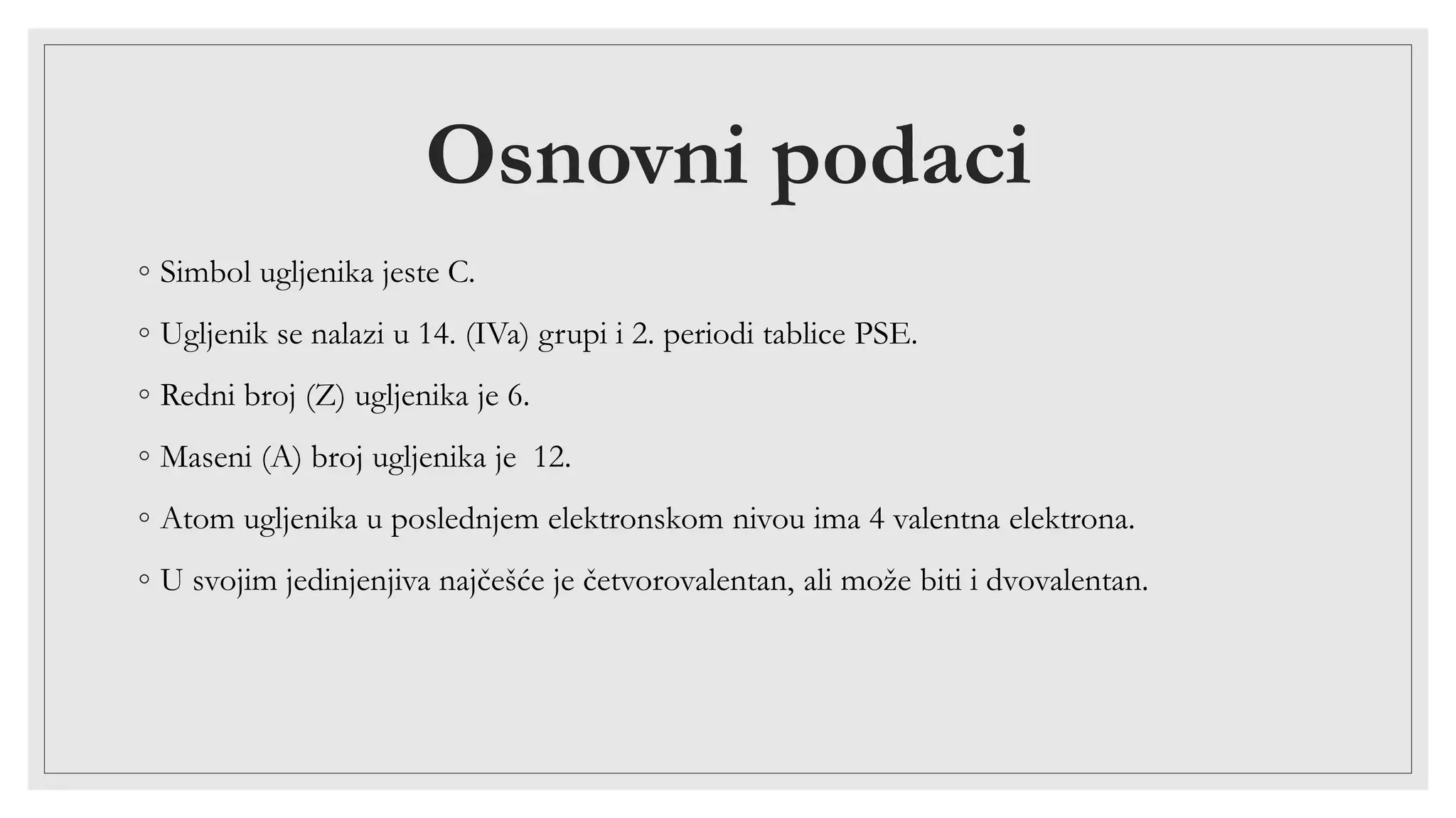 Ugljenik- Prezentacija iz hemije | PPTX