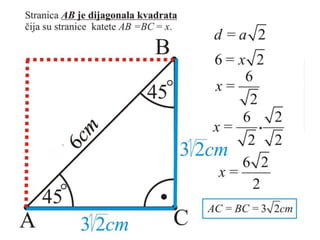 Pravougli trougao sa uglom od 45. | PPSX
