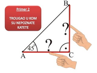 Pravougli trougao sa uglom od 45. | PPSX