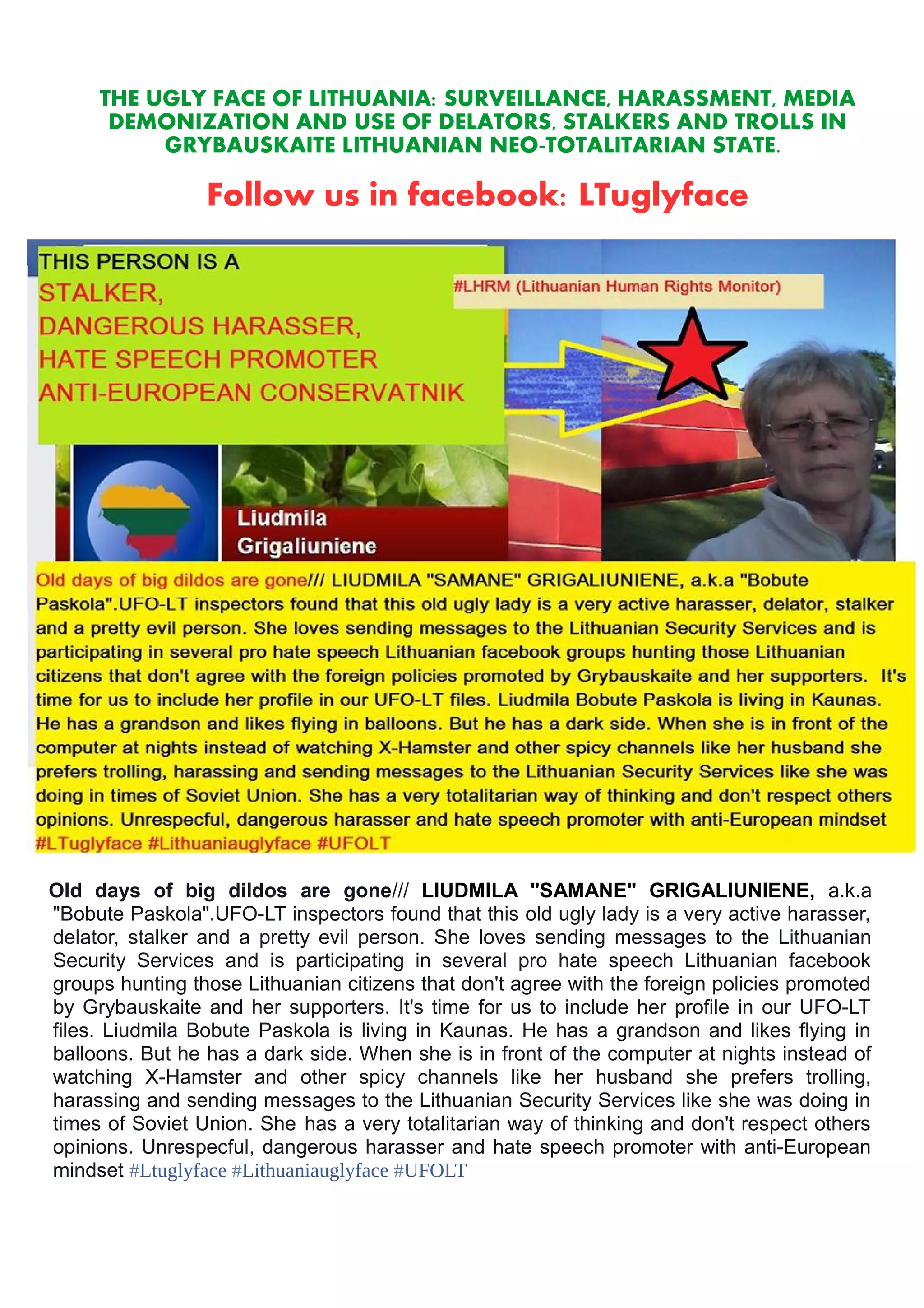 THE UGLY FACE OF LITHUANIA #Ltuglyface | PDF