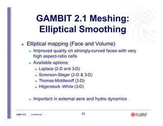 Gambit for Ansys in UGM 2002. Pls check in detail. | PPT