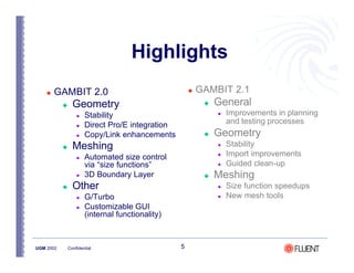 Gambit for Ansys in UGM 2002. Pls check in detail. | PPT