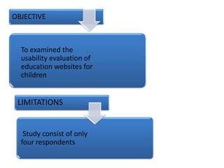 usability evaluation: educational website yahoo kids and infoplase.com homework center | PPTX