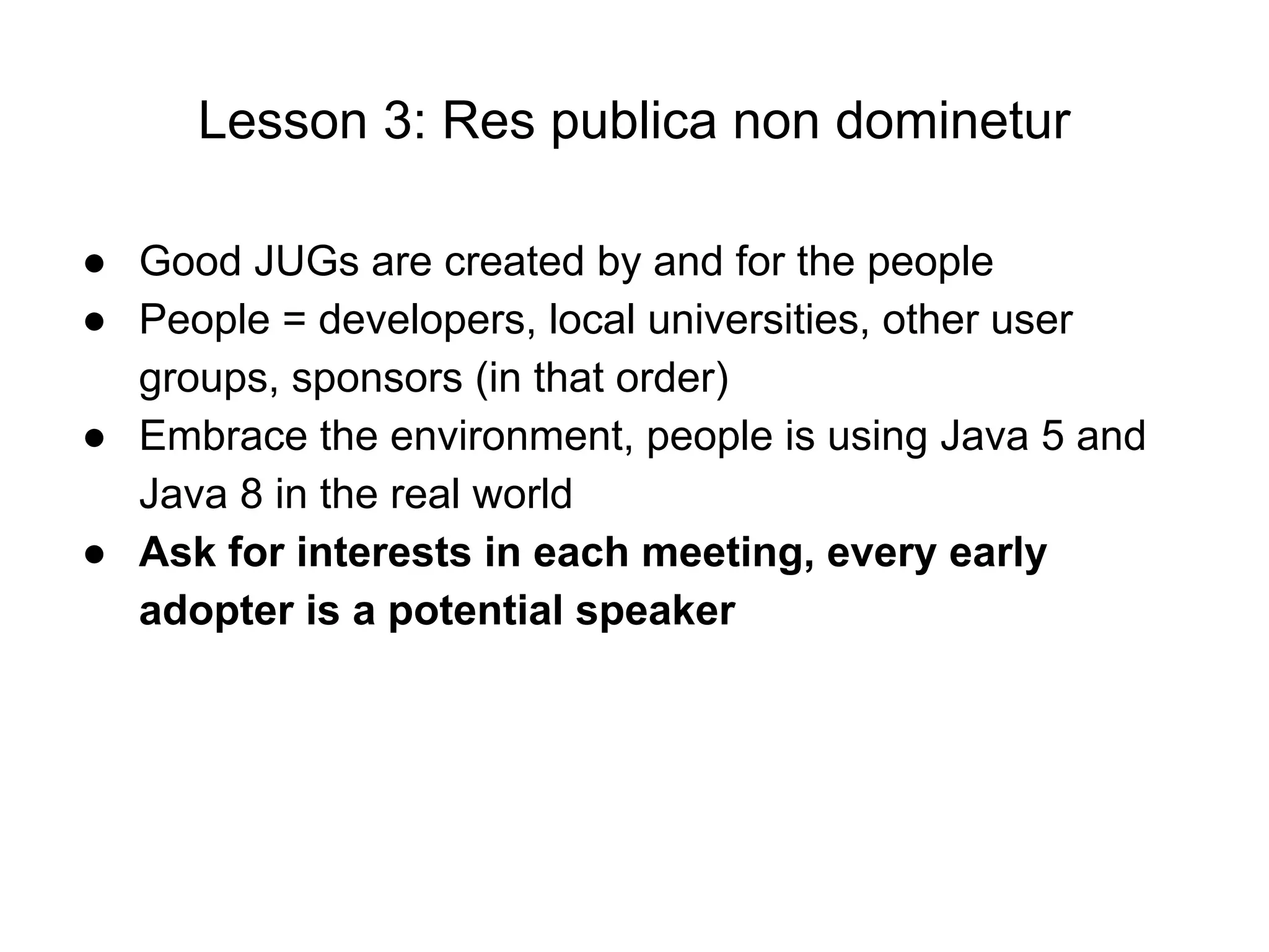Increasing the Maturity of our Java User Groups | PPT