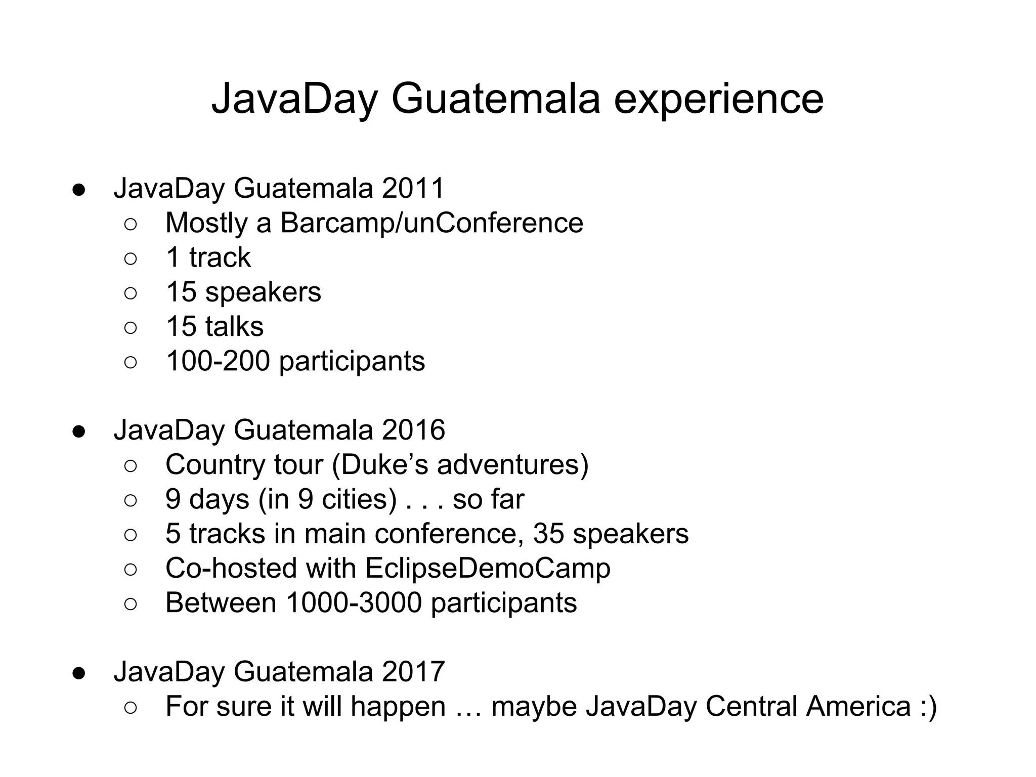 Increasing the Maturity of our Java User Groups | PPT