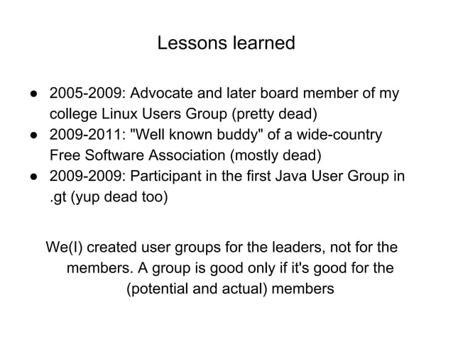Increasing the Maturity of our Java User Groups | PPT