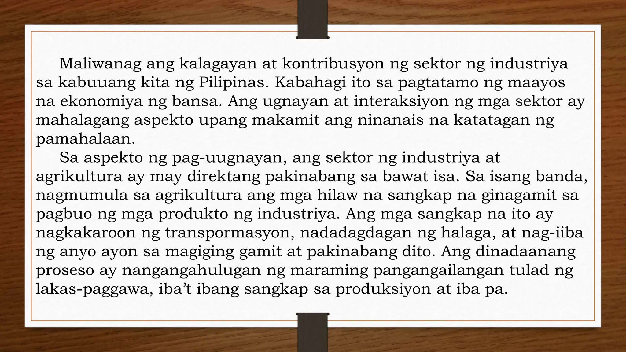 Ugnayan ng sektor ng agrikultura at industriya.pptx