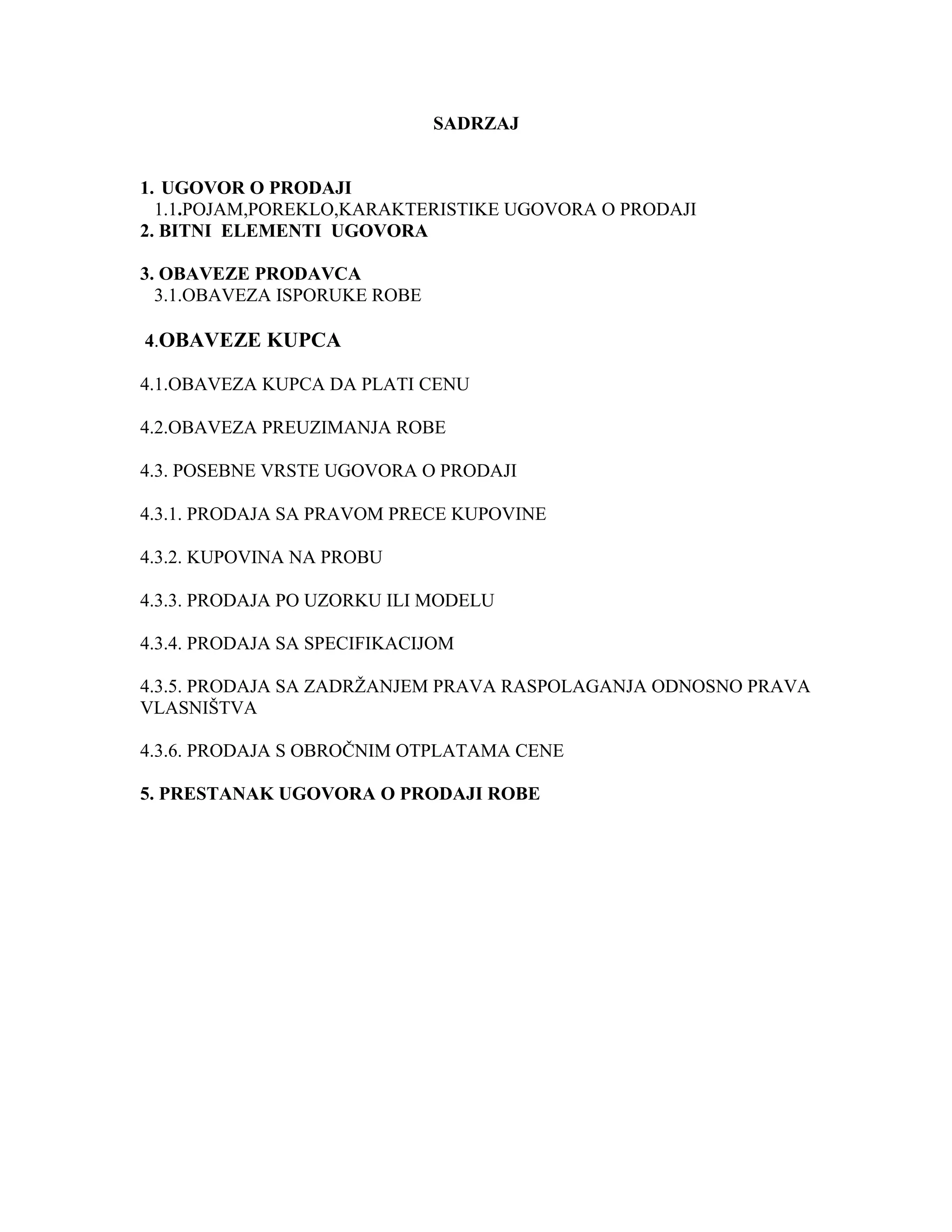 Ugovor o prodaji | DOC