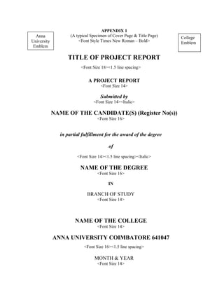 Ug project formate | PDF