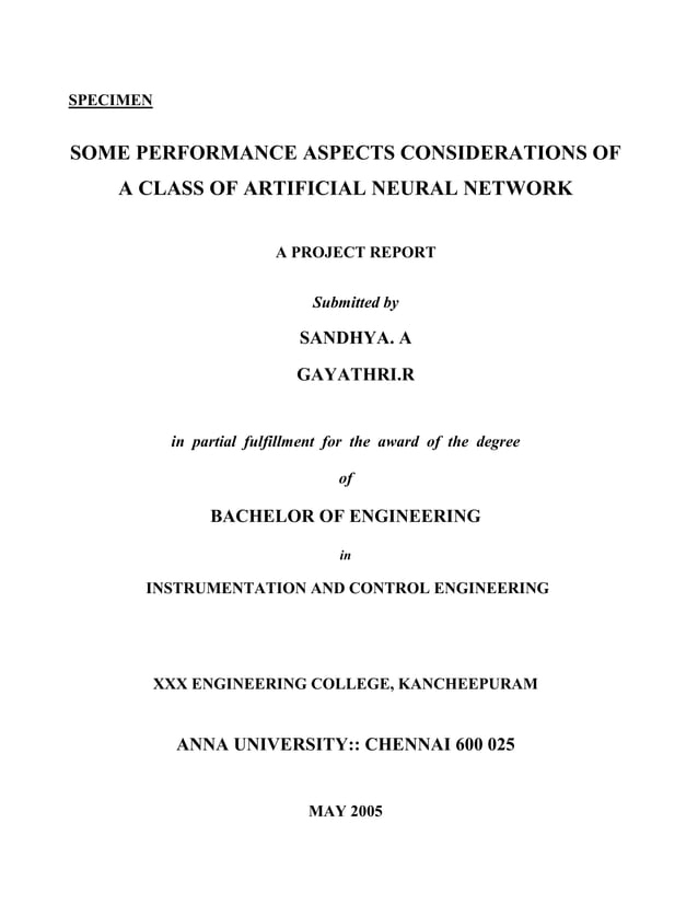 Anna University UG Project Report Format | PDF