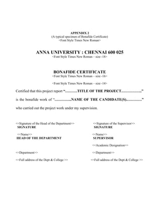 Anna University UG Project Report Format | PDF