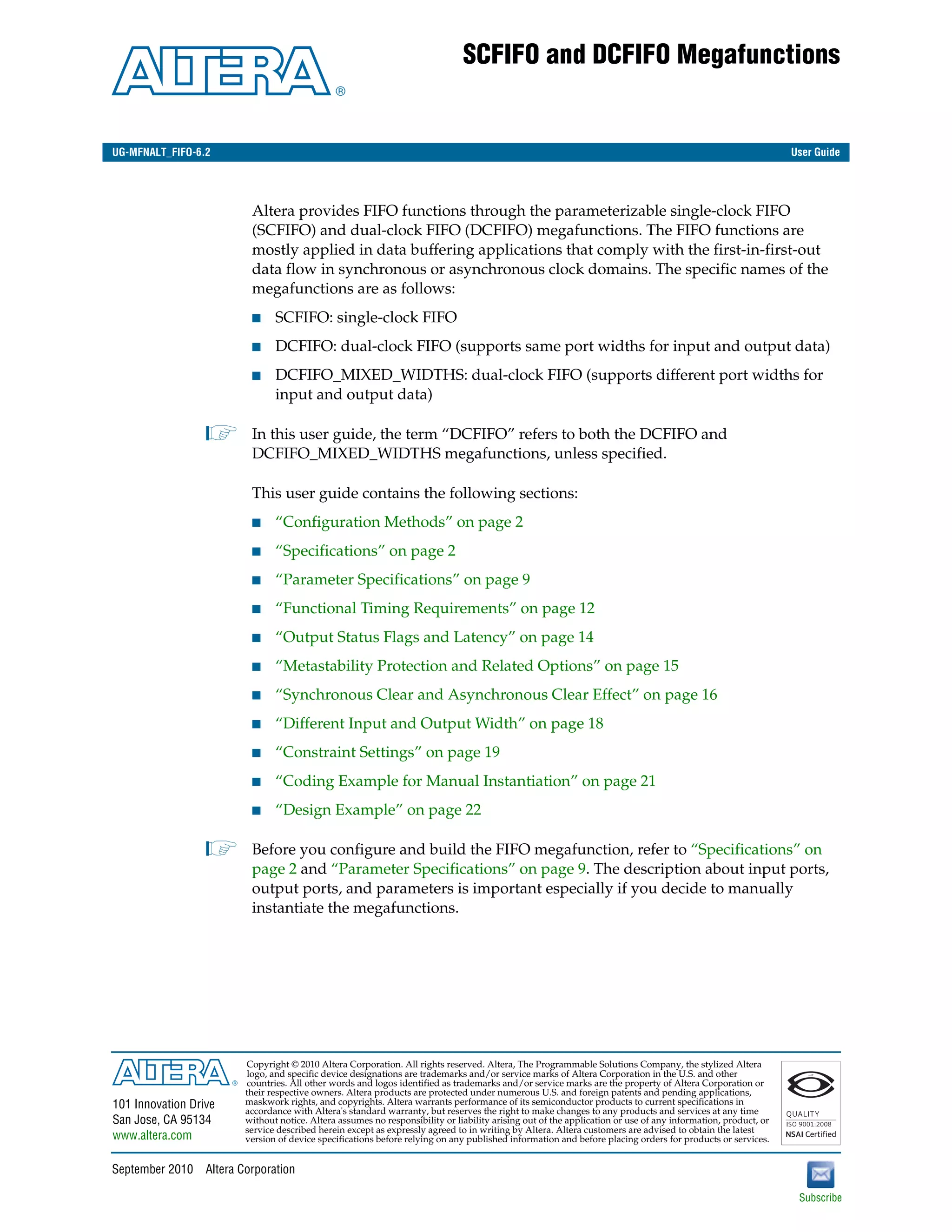 Altera Fifo User Guide | PDF