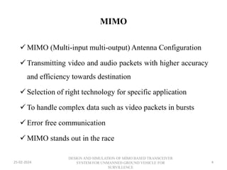 UGV Presentation based on MIMO Antenna System | PPT
