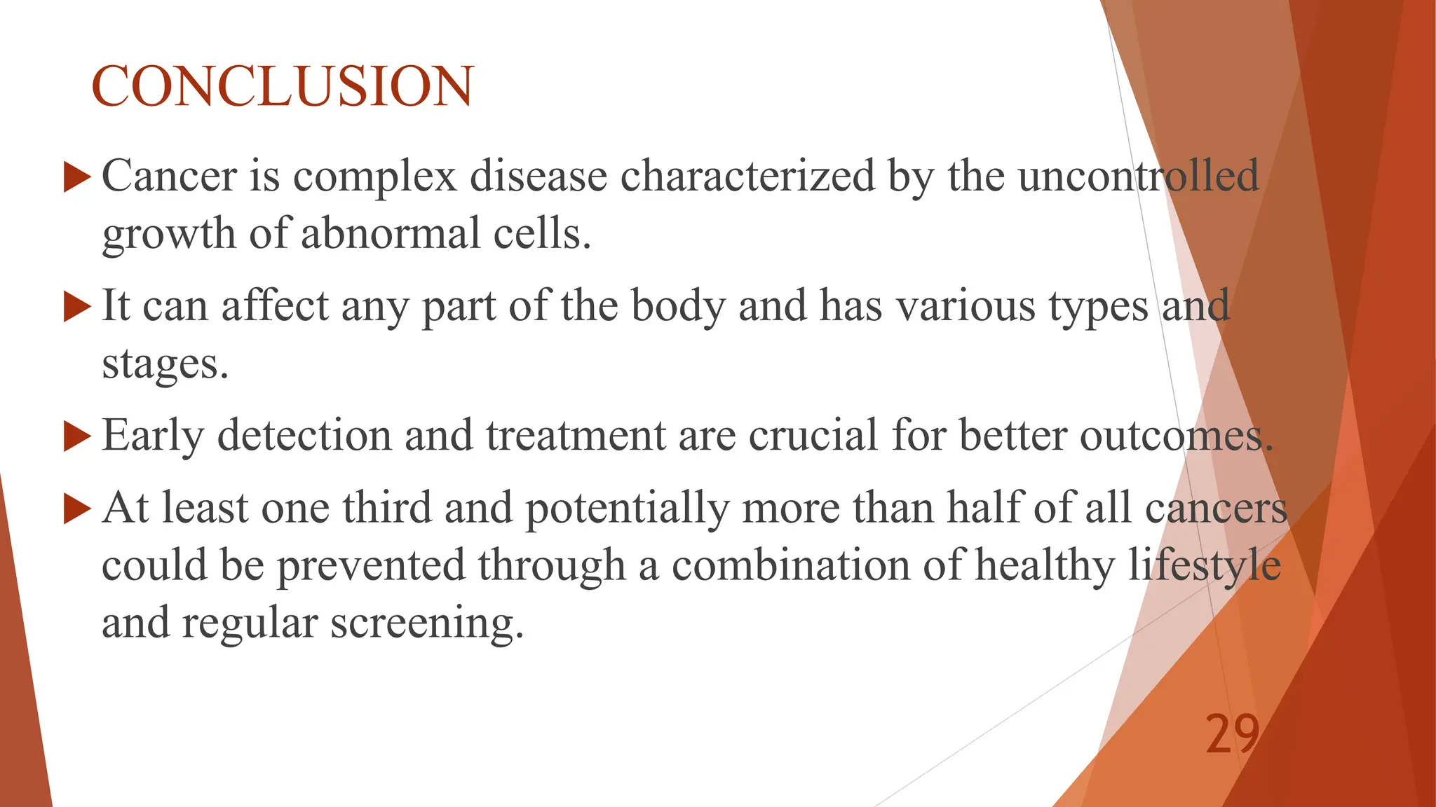 Cancer: a disease of medical significance | PPTX