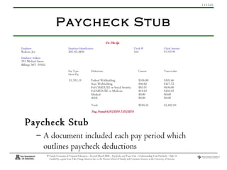 Understanding Your Paycheck | PPT