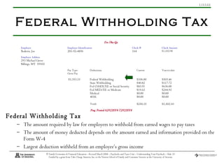 Understanding Your Paycheck | PPT