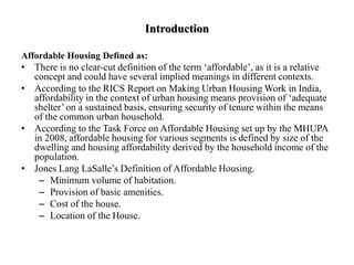 Affordable Housing in India | PPTX