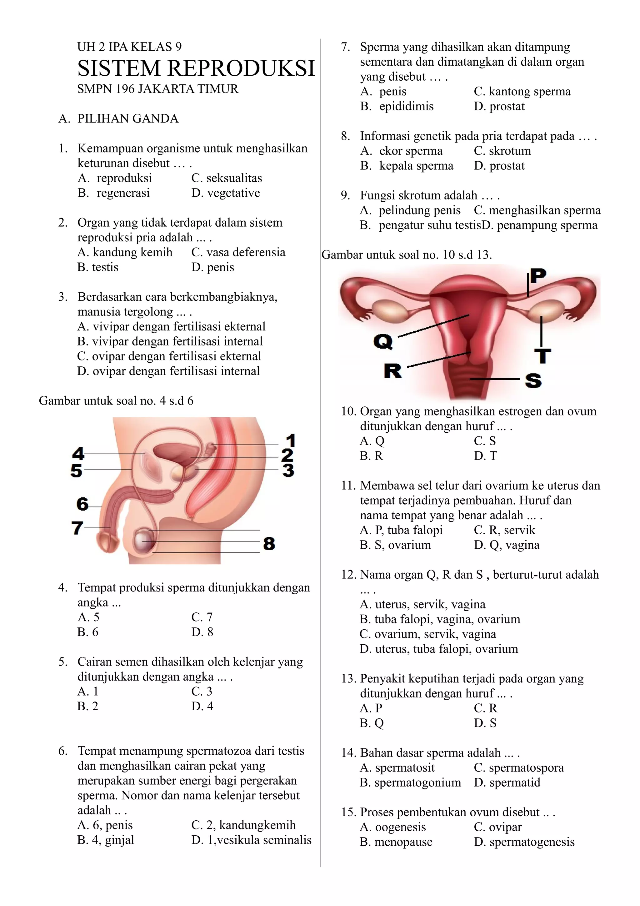 Uh2 ipa92017 sistem reproduksi | DOC