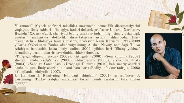 Ulugbek hamdamov hayoti va ijodi, "Muvozanat" asari tahlili | PPTX
