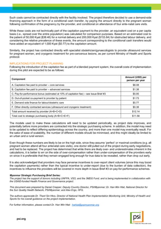 Myanmar Strategic Purchasing 2: Calculating a Capitation Payment | PDF
