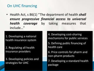 Legal and policy frameworks for Universal Healthcare Coverage in Kenya ...