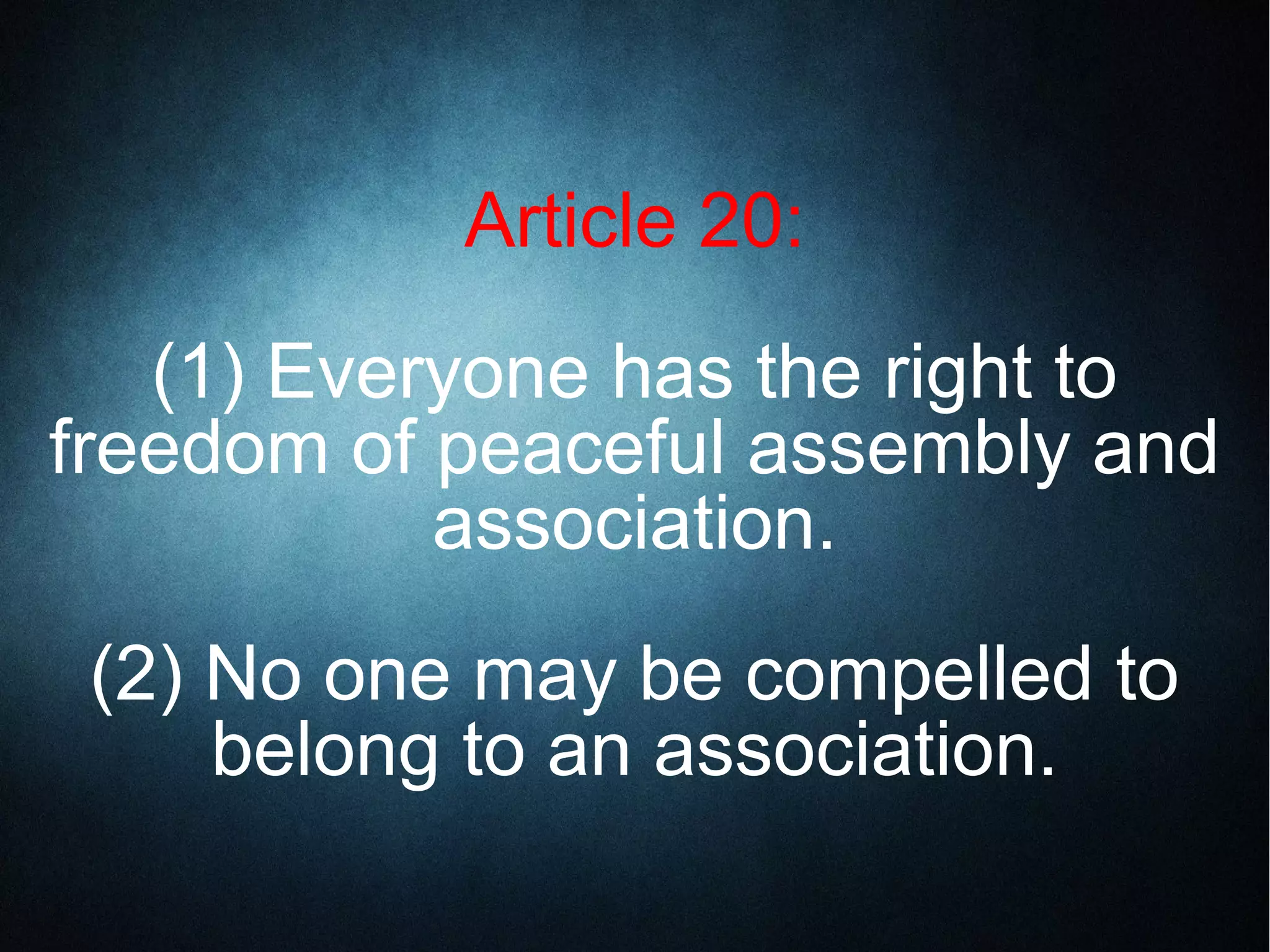 The Universal Declaration of Human Rights - Articles 11 to 20 | PPT