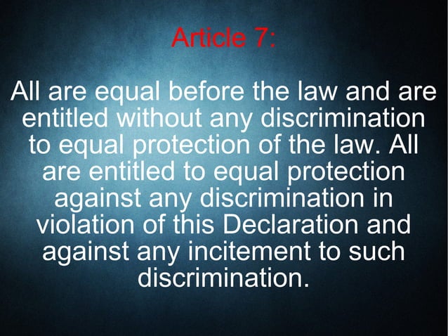 The Universal Declaration of Human Rights - Articles 1 to 10 | PPT