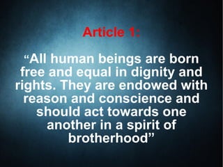 Universal Declaration Of Human Rights Article 1