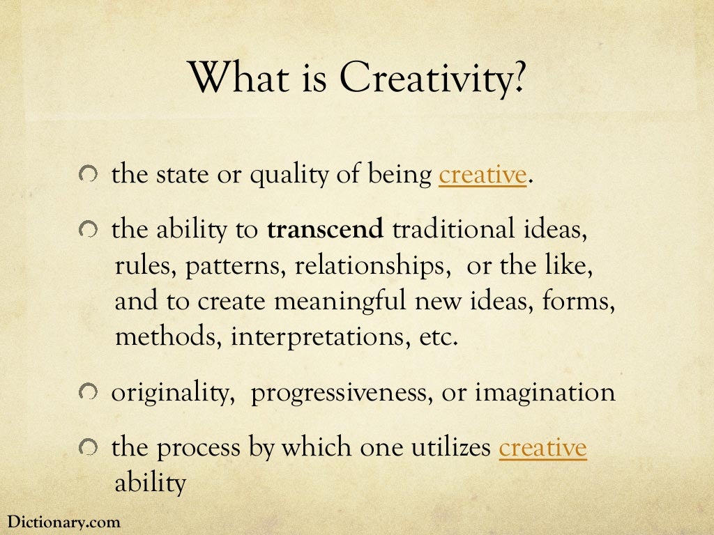 Lecture 1: What is Creativity