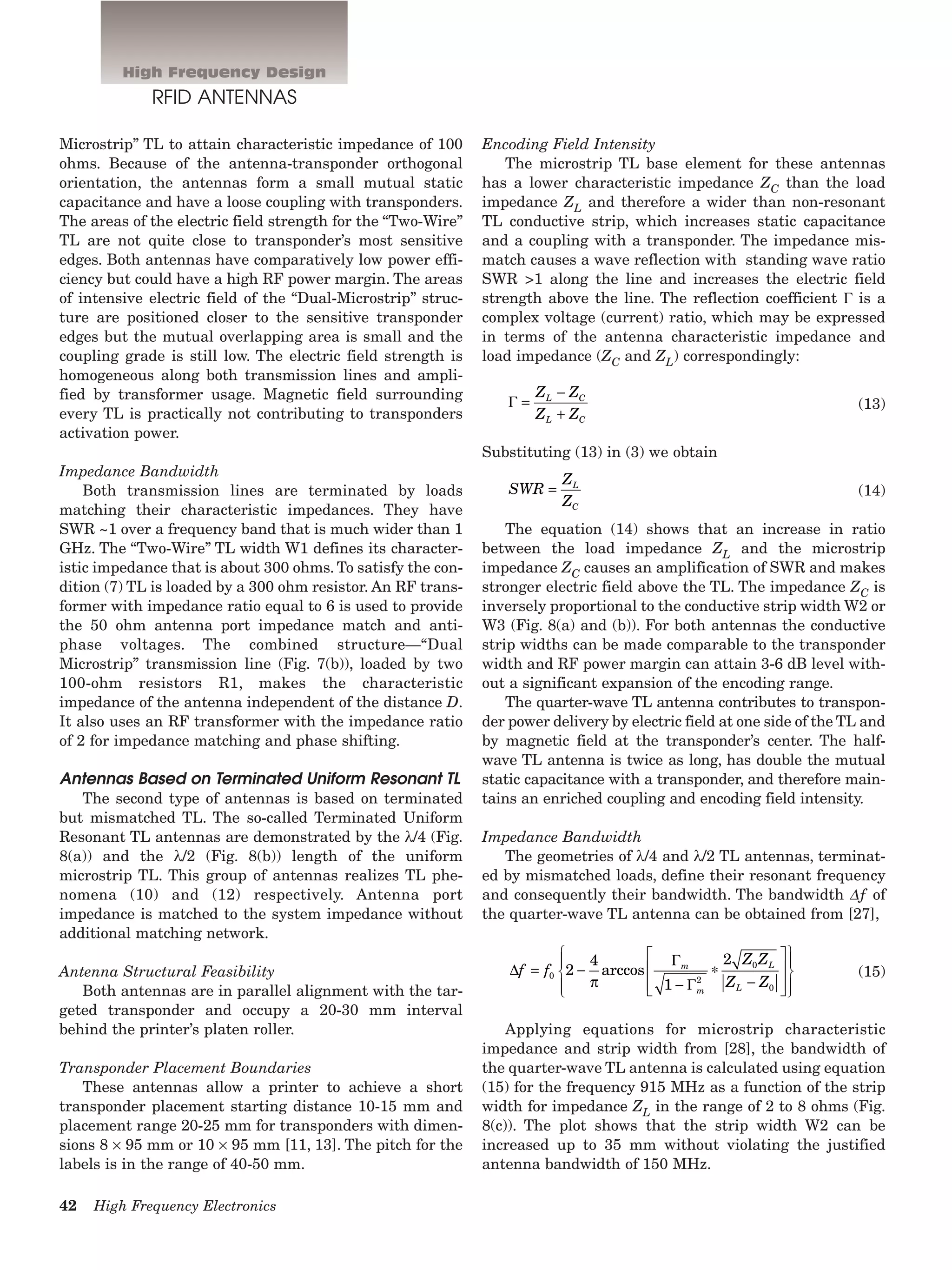 U H F R F I D Antennas For Printer Encoders | PDF | Computer ...