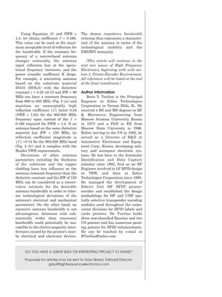 U H F R F I D Antennas For Printer Encoders | PDF | Computer ...