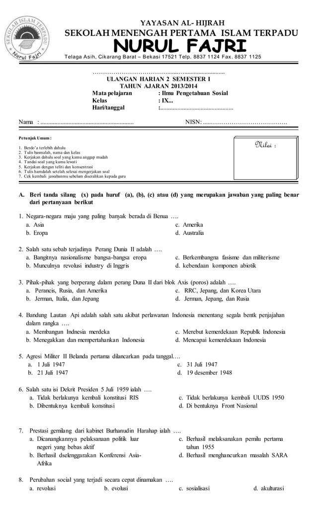 Uh ii ips kls 9 sem1 | PDF