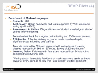 REAP Assessment/Feedback Principles and Examples | PPT