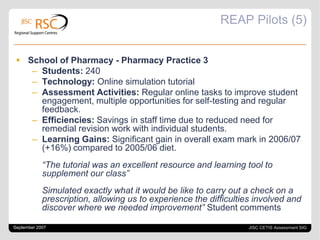 REAP Assessment/Feedback Principles and Examples | PPT