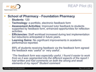 REAP Assessment/Feedback Principles and Examples | PPT