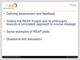 REAP Assessment/Feedback Principles and Examples | PPT