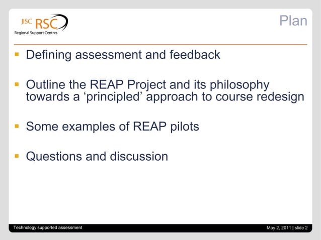REAP Assessment/Feedback Principles and Examples | PPT