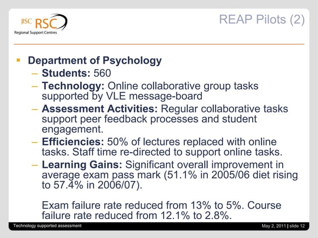 REAP Assessment/Feedback Principles and Examples | PPT