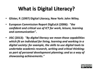 Digital Literacies: challenges for staff and students | PPTX | Education