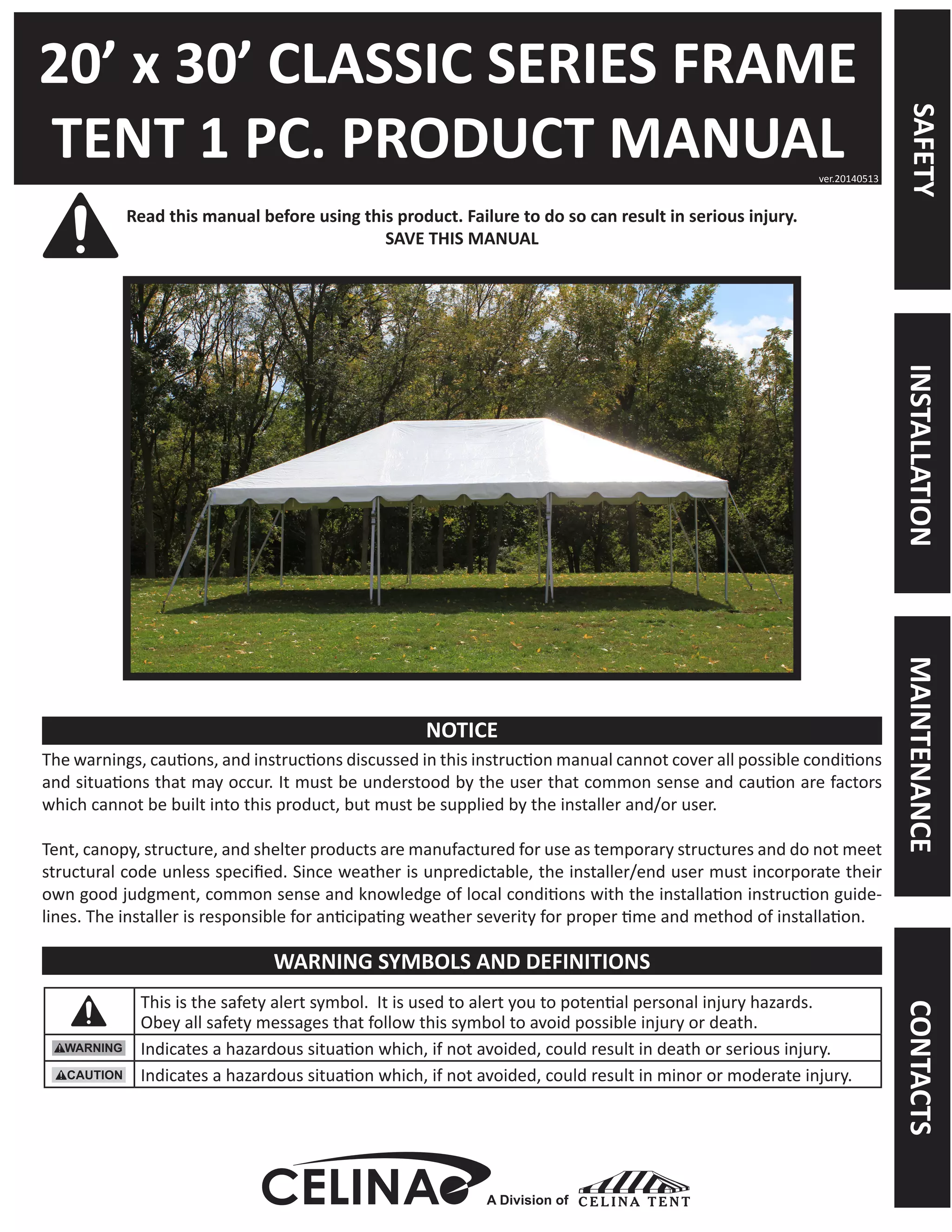 20 x 30 Frame Tent Installation Instructions | PDF