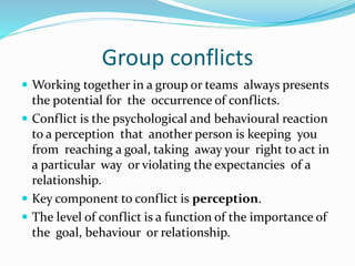 Uhs 2062 Group Behaviours, Teams And Conflicts | PPTX