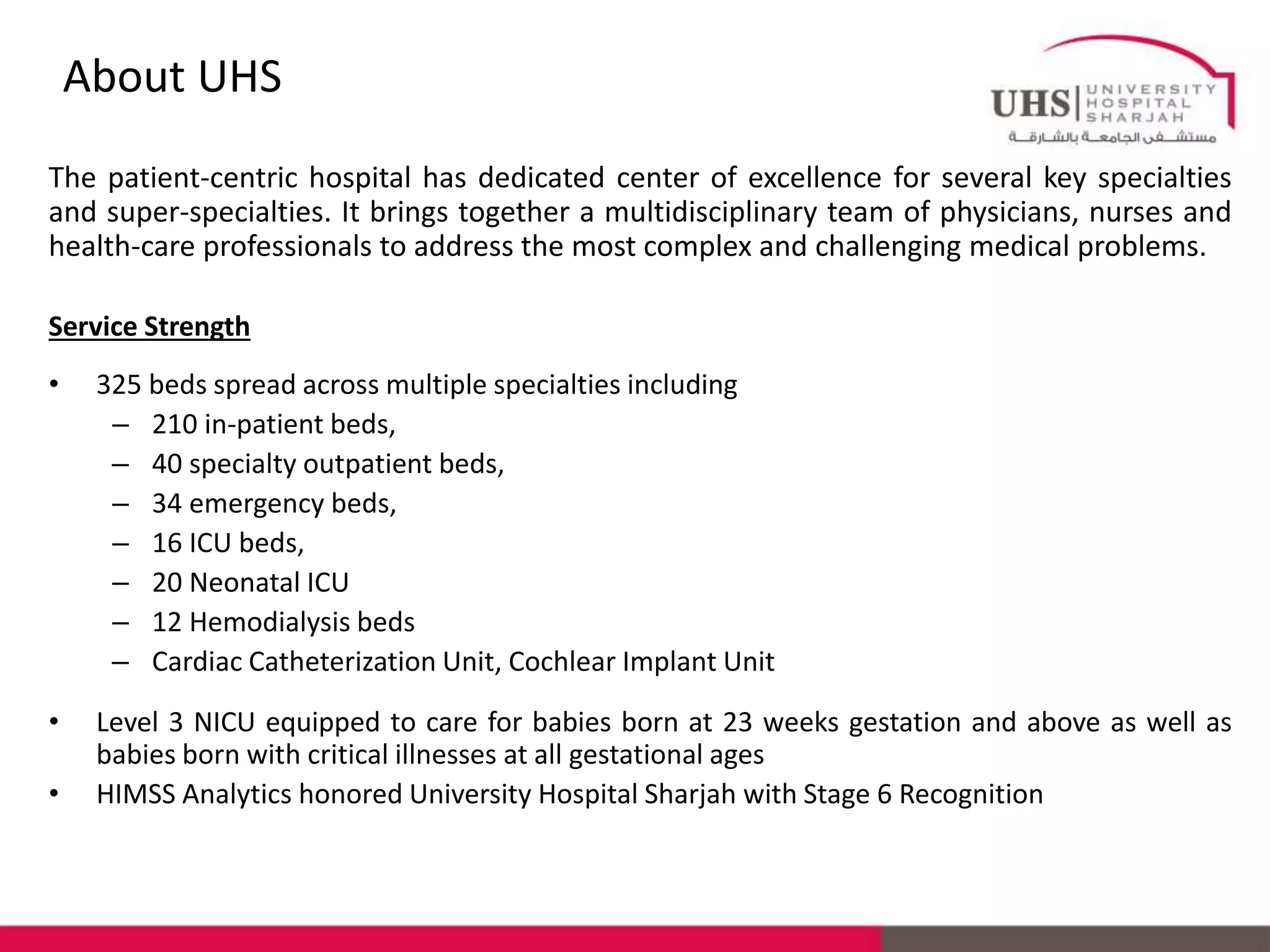 About University Hospital Sharjah | PPTX